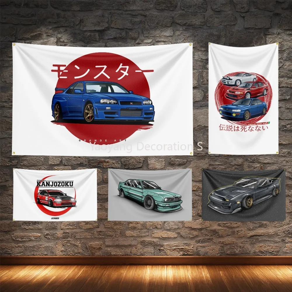 JDM-Modified-Car-Flag-Polyester-Digital-Printing-Cars-Culture-Banner ...