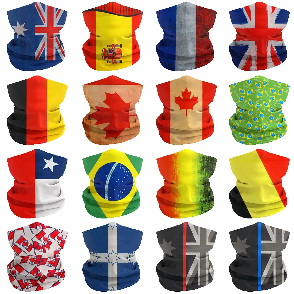 National Flag Face Bandana for Women Men Breathable Covering Biking Hiking Neck Gaiter Seamless ...