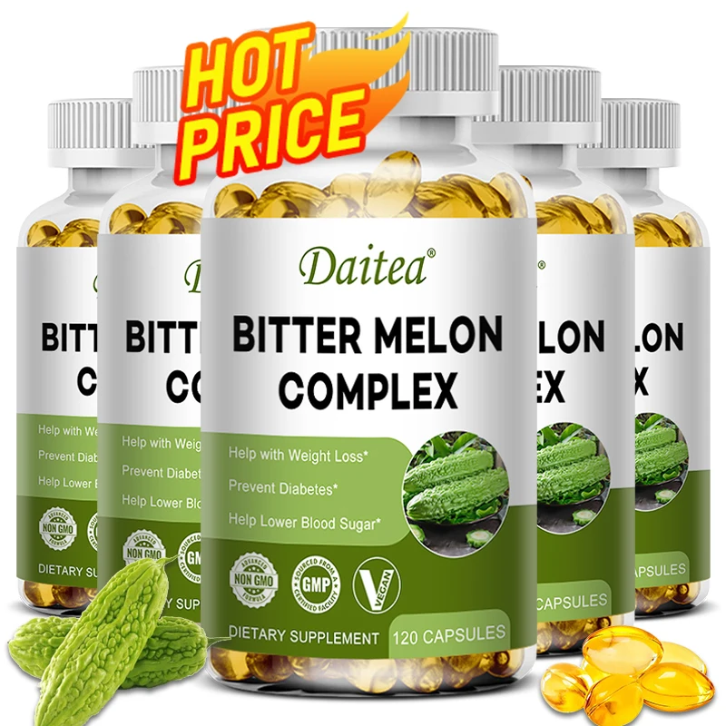 Daitea-Natural-Bitter-Melon-Extract-120-Vegetarian-Capsules-Non-GMO ...