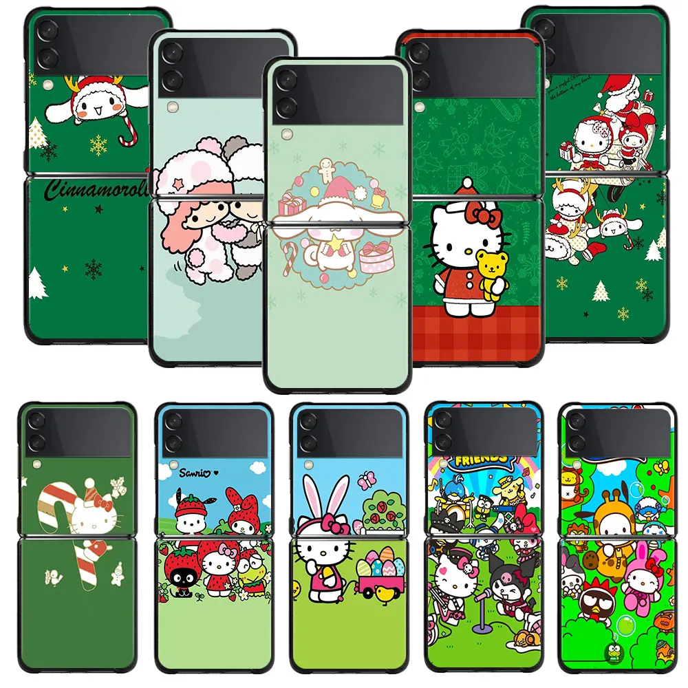 Sanrio funda de teléfono con dibujos animados Kuromi para Samsung Galaxy Z Flip Z Flip3 5G Z ...