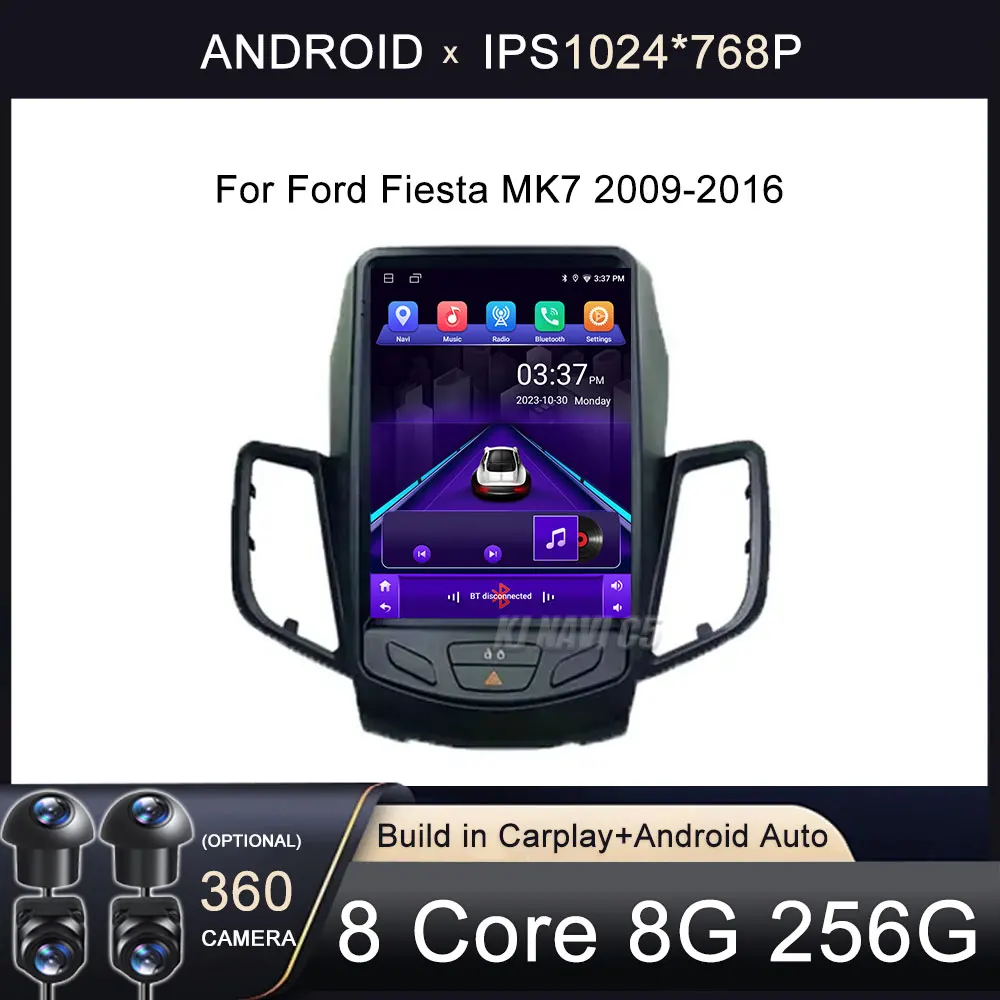 Android 13 Carplay For Ford Fiesta MK7 2009-2016 Tesla Style Car Radio ...