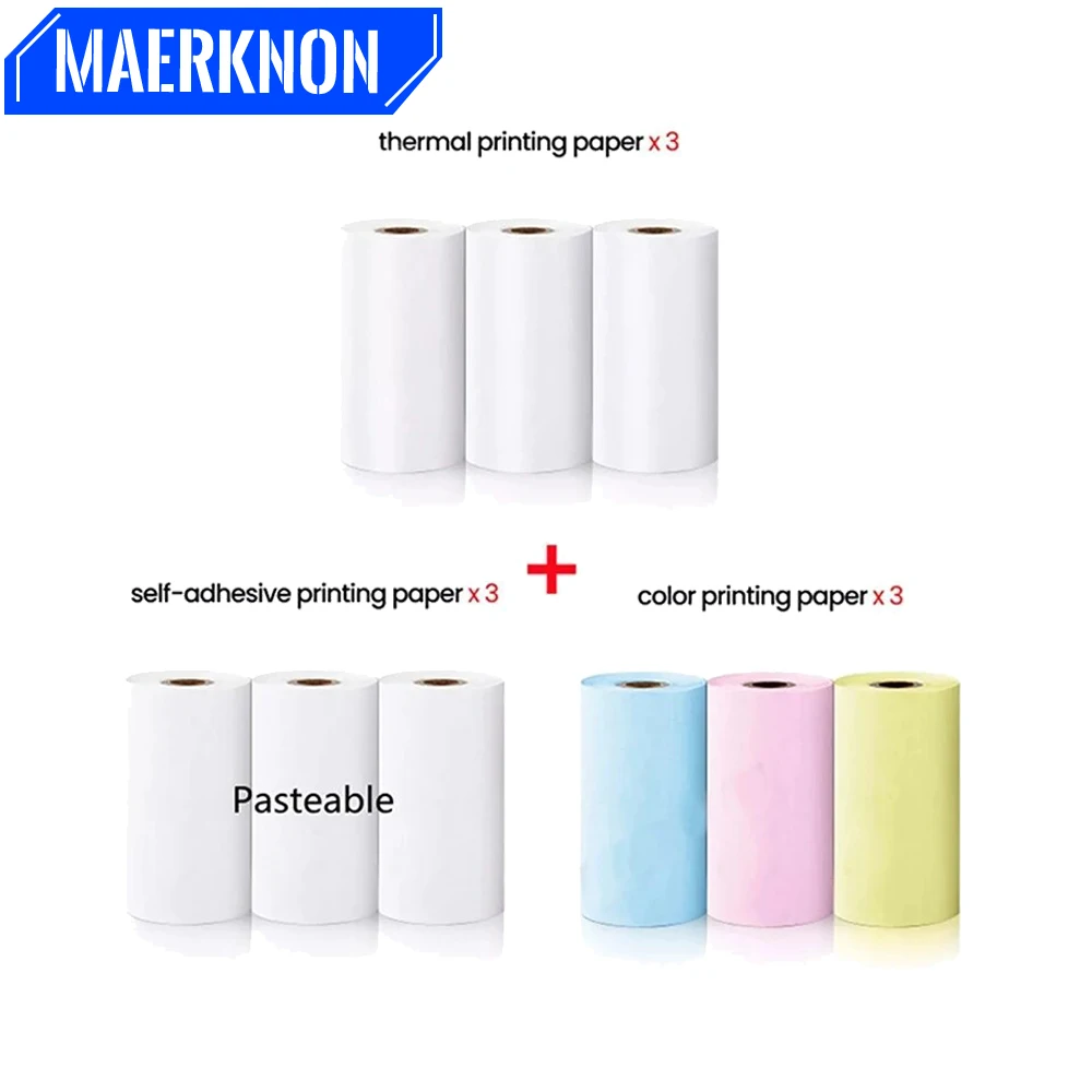 Mini Printer Paper Thermal Label Sticker Colorful Adhesive Self ...