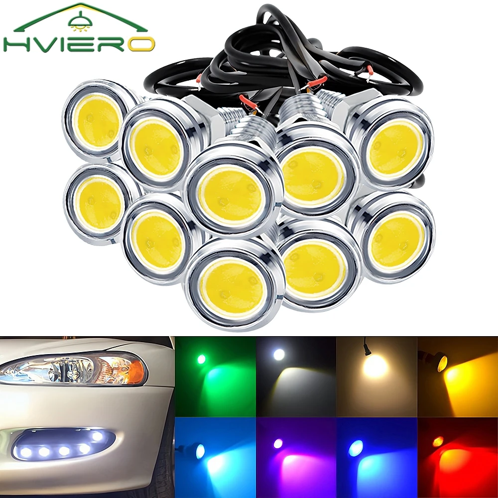 10X 23MM Car Eagle Eye Silver Shell DRL Led Daytime Running Light ...