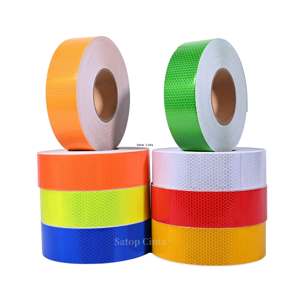 5cm*20M Reflective Car Stickers White Red Fluorescent Yellow Waterproof ...