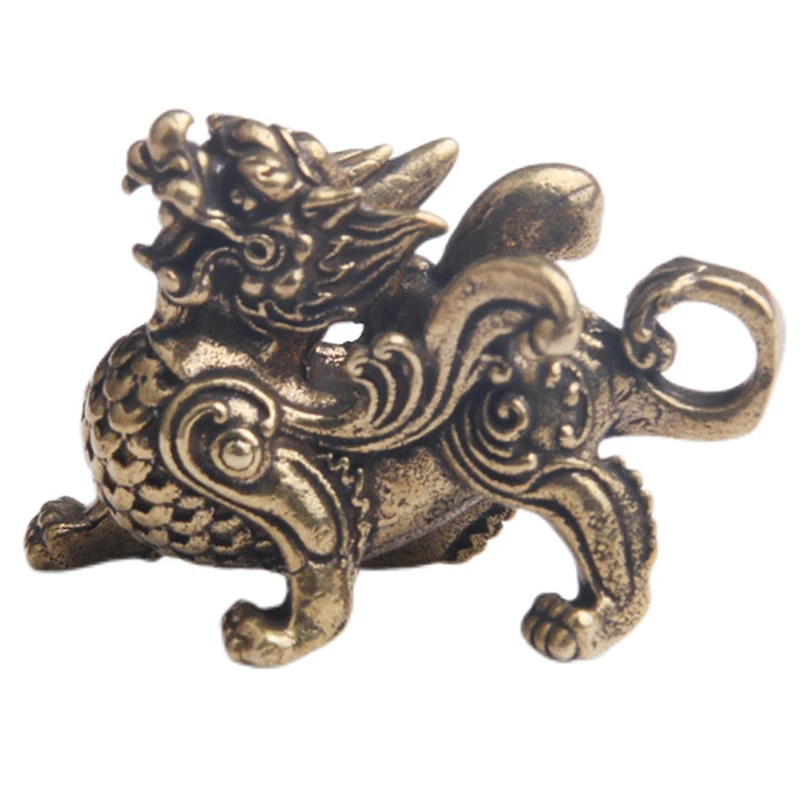 1PC-Statue-Figurine-Wealth-Brass-Decor-Prosperity-Chinese-Style-Ornament-Qilin-Dragon-Luck ...