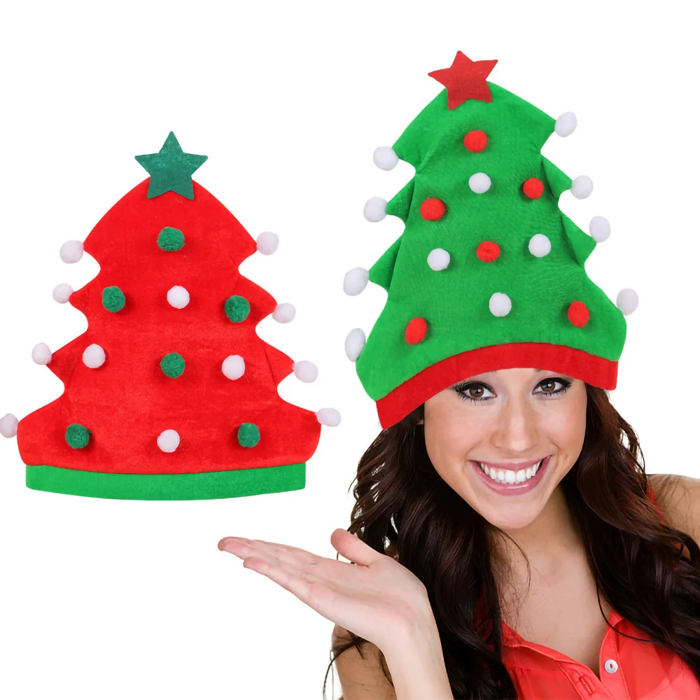 Christmas Tree Hat Funny Christmas Tree Shape Beanie Christmas Santa ...