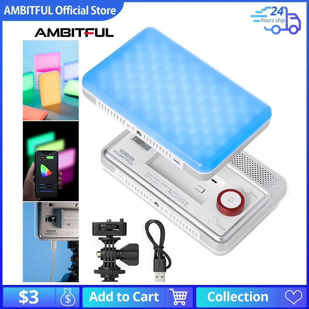 AMBITFUL-VL15B-Bi-color-VL15C-RGB-Full-Color-Fill-Light-for-Smarthphone ...