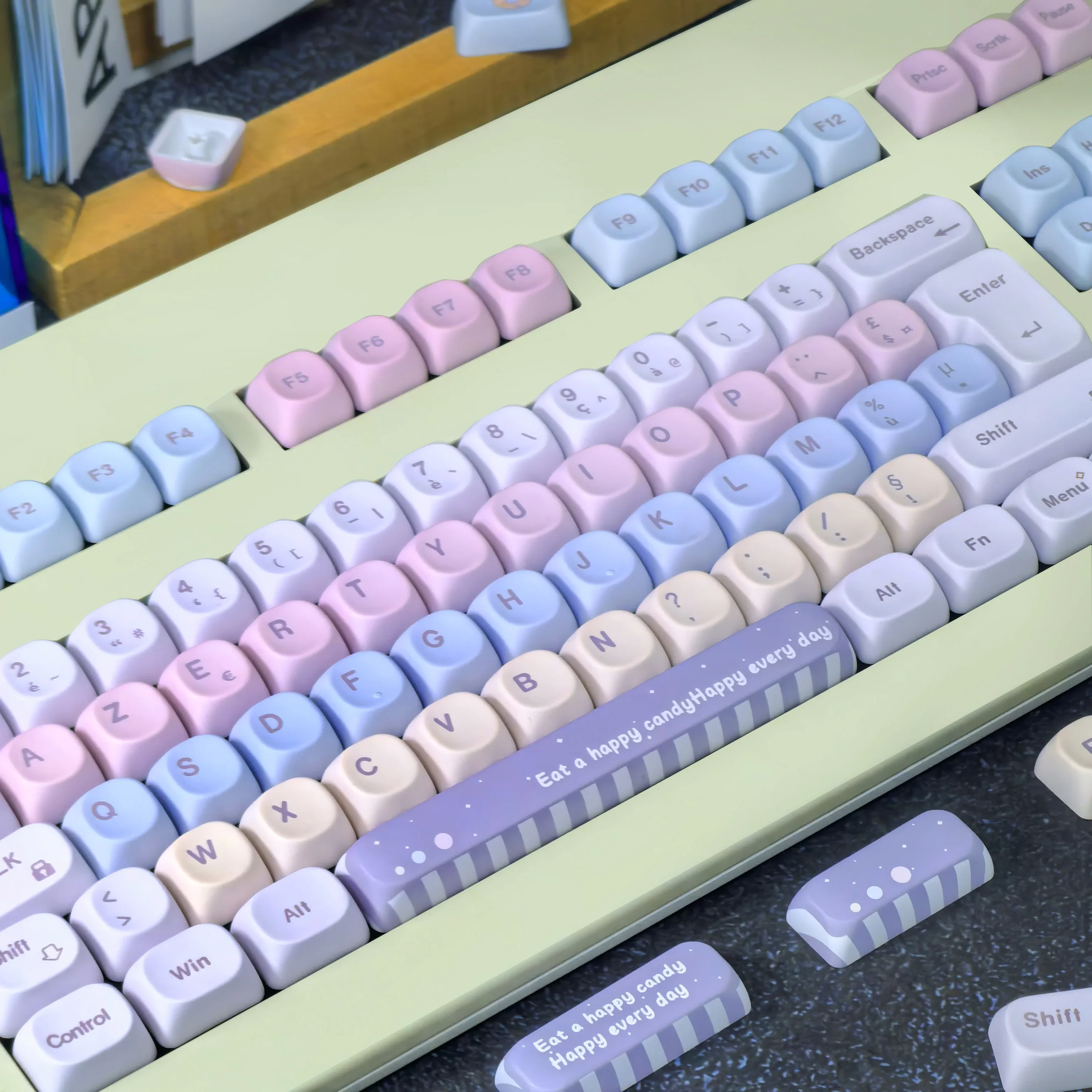 AZERTY French Keycaps Moa Pbt Cute Layout 2.25/2.75Yu Space Bar Alice ...
