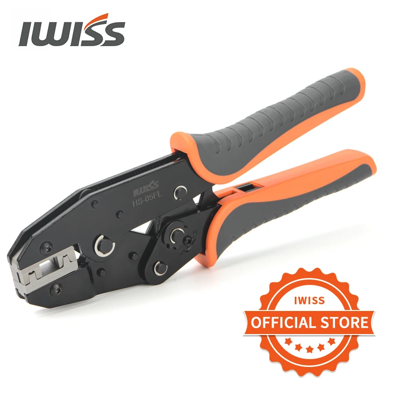 IWISS HS 05FL L Shaped Elbow 4.8/6.3 Flag Type Wire Clamp Insert Spring Bare Terminal Crimping ...