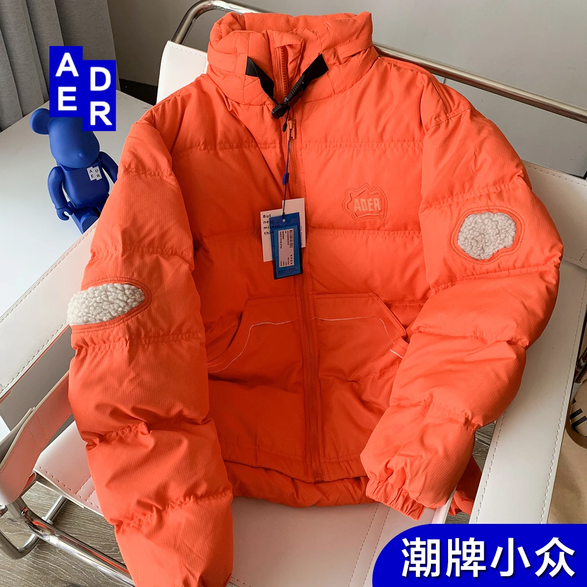 Ader Error 다운 재킷 화이트 덕 다운 디자인 커플 짧은 코트 남성용 여성용, 오렌지, 2022 신제품, 겨울| | - AliExpress