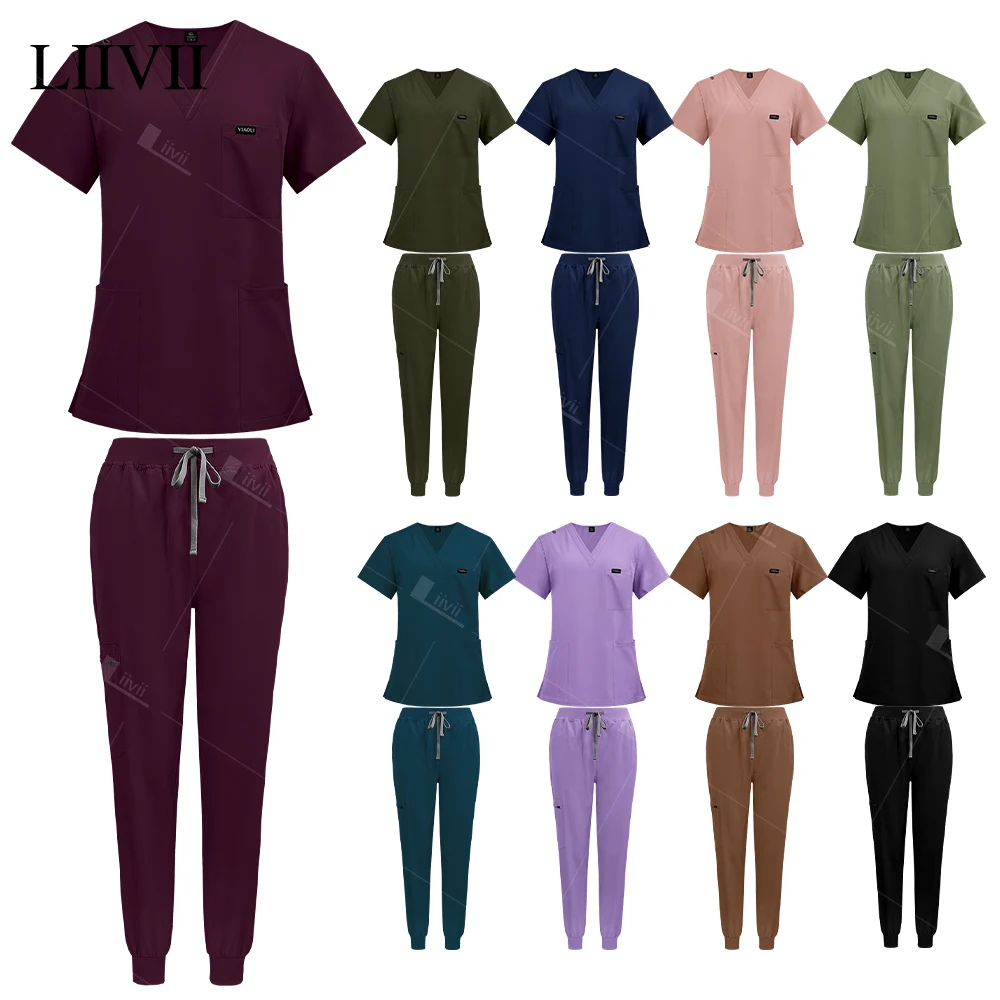 S-XXL Unisex Medical Uniforms Scrub Women Men Clinical Nursing Uniform ...