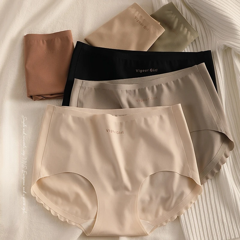 Mid waist Seamless Panties For Woman Underwear Briefs Morandi color ...