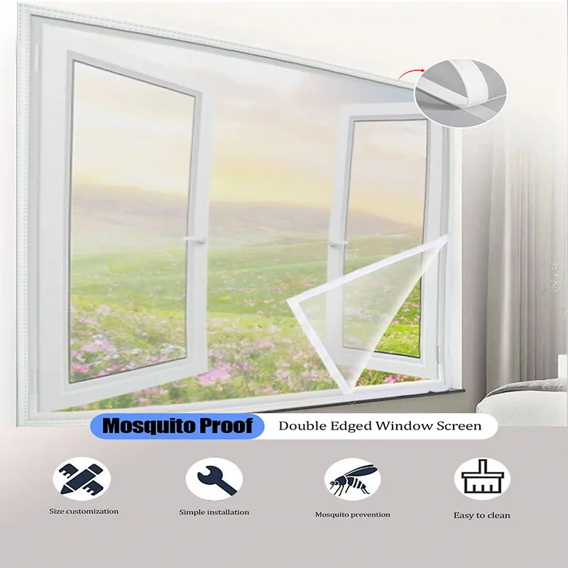 Summer, home, simple, white, mosquito net mesh, multi size window ...