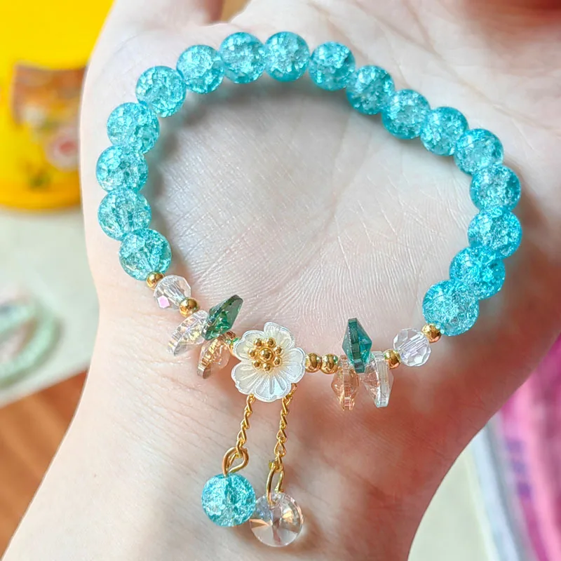 Korean-New-Sweet-Daisy-Flower-Bracelet-For-Women-Colorful-Crystal ...