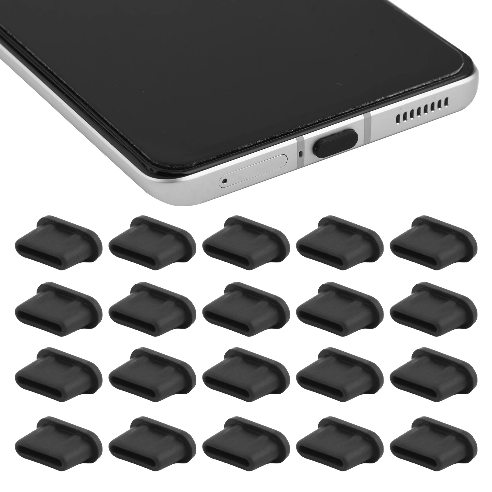 20pcs-Silicone-Type-C-Charging-Port-Flexible-Dust-Plug-Protective-Cap ...
