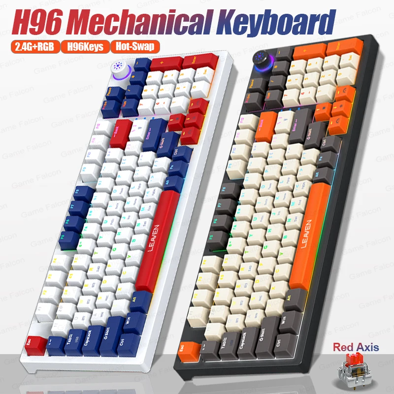 RGB-USB-75-Wireless-Mechanical-Keyboard-96-Key-Red-Axis-Hot-Swap-Three ...