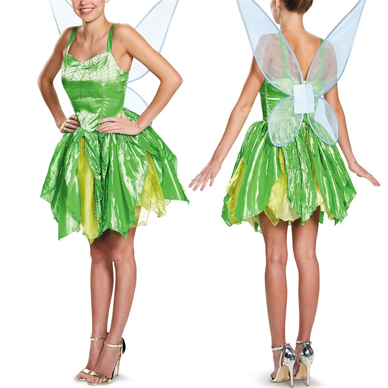 Vestido-de-fada-Tinkerbell-com-asa-para-mulheres-cosplay-floresta-de ...