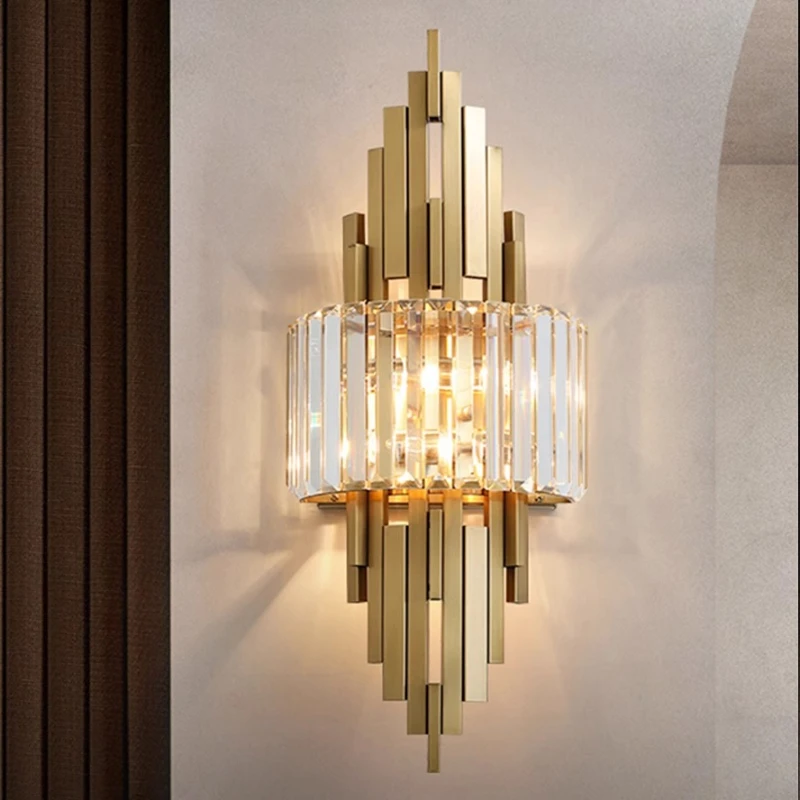 Modern minimalist luxury crystal wall lamp for living room/bedroom ...