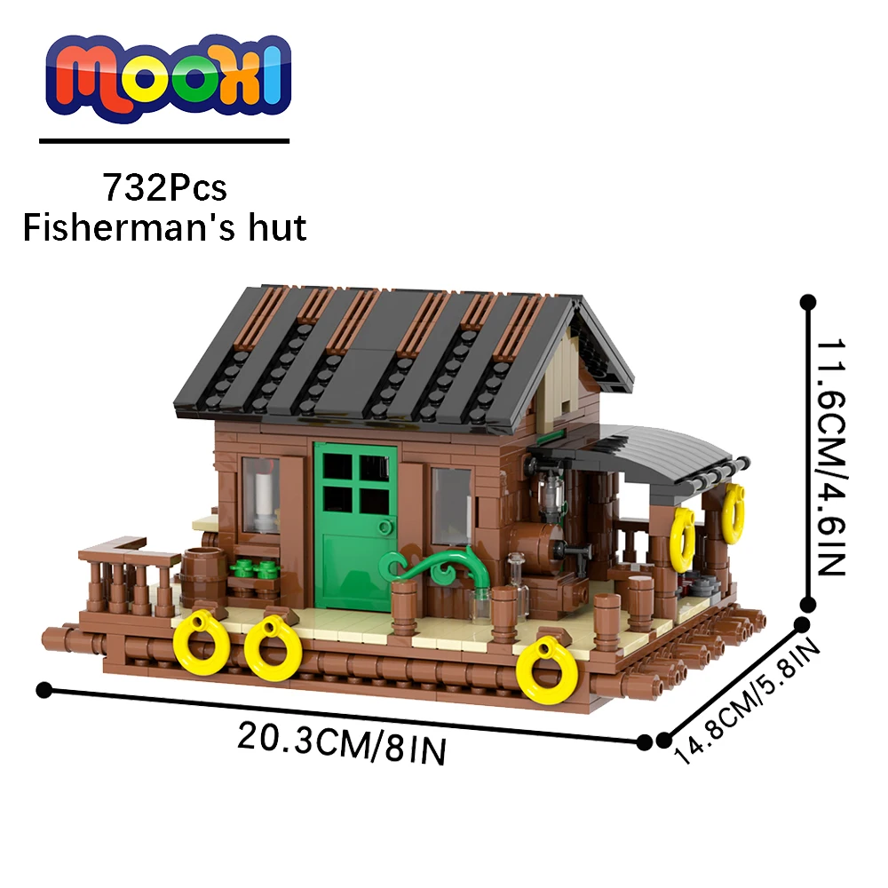 MOC4093-Fisherman-s-Hut-Brick-Riverside-Cabin-House-Compatible-Figure ...