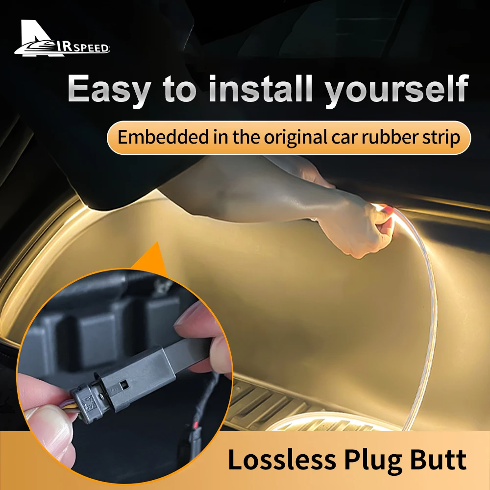 1 Pcs Silicon+Pvc Material Car Trunk Light Strip Waterproof Flexible ...