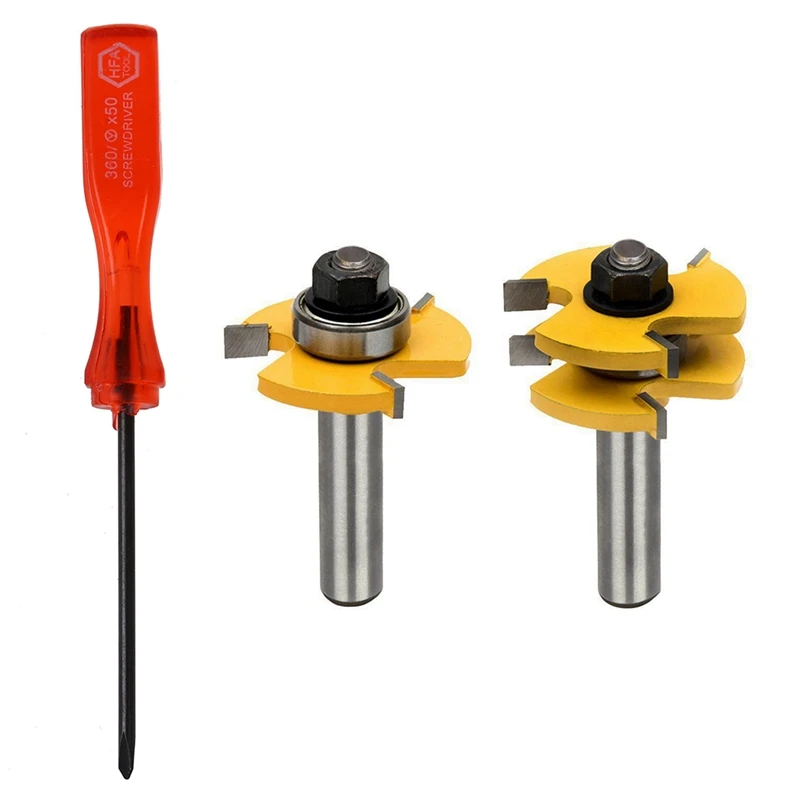 1X-Tri-Wing-Screwdriver-Tool-2X-Tongue-And-Groove-Set-Router-Bit-Set ...