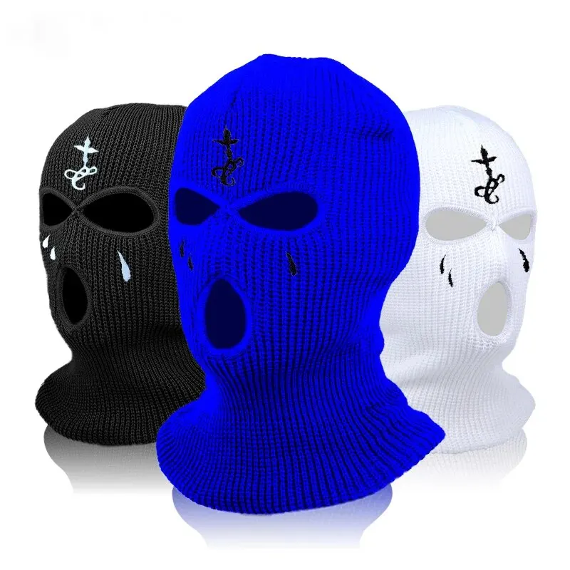 Cross-Embroidery-Ski-Mask-Winter-Balaclava-Hat-3-Hole-Knitted-Full-Face ...