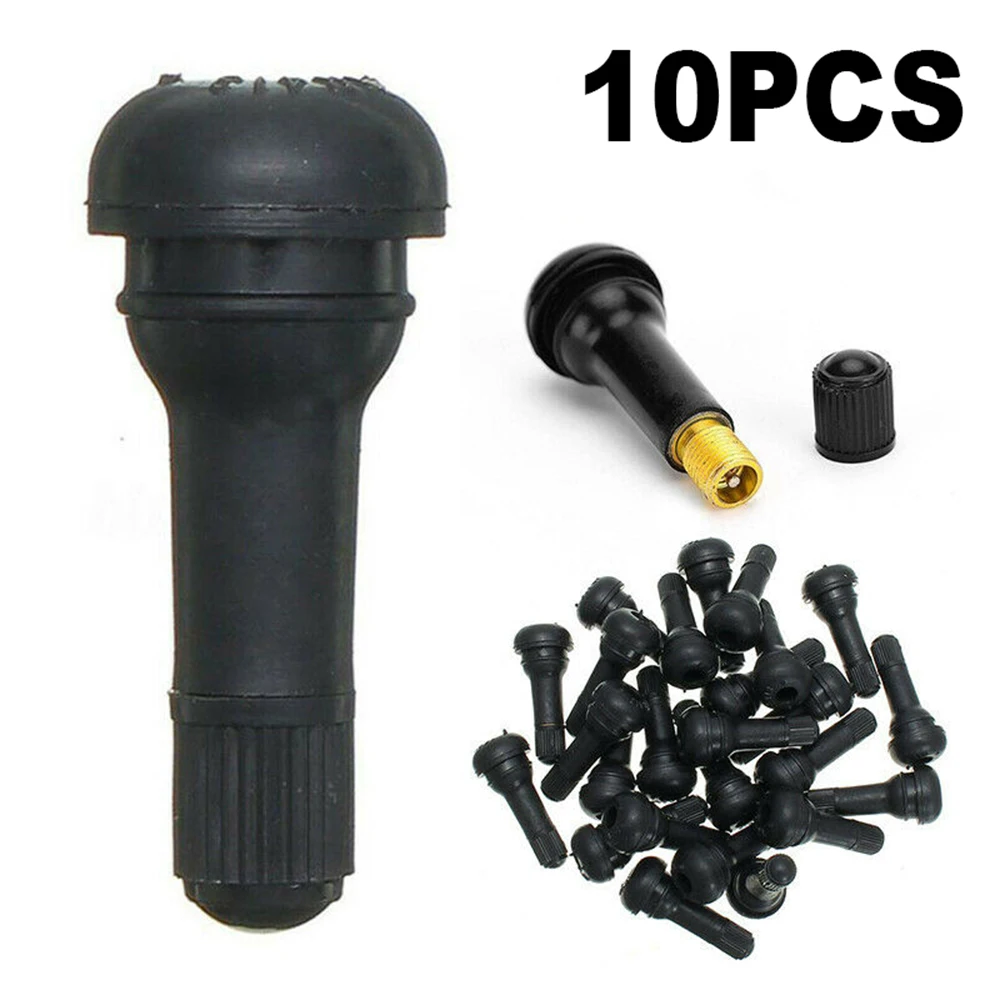10pcs-TR-413-Valve-Stems-Black-Rubber-Snap-in-Assembly-Tubeless-Tyre ...