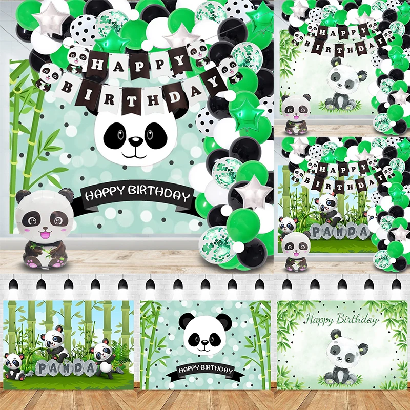 Panda-theme-background-cloth-photography-balloon-arch-set-baby-shower ...