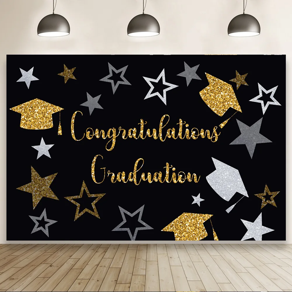 Star Shape Glitter Graduation Cap Background Ceremony Portrait ...