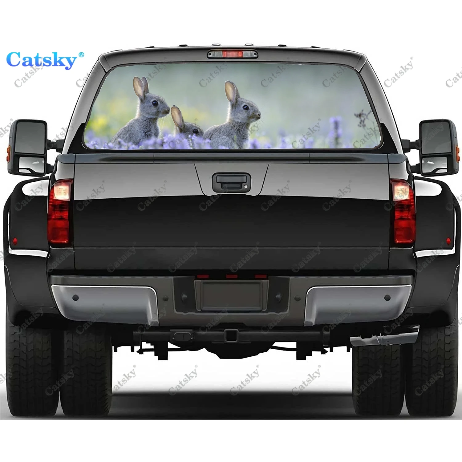 rabbit animal Car Window Stickers Vinyl Translucent Graphic Accessories ...