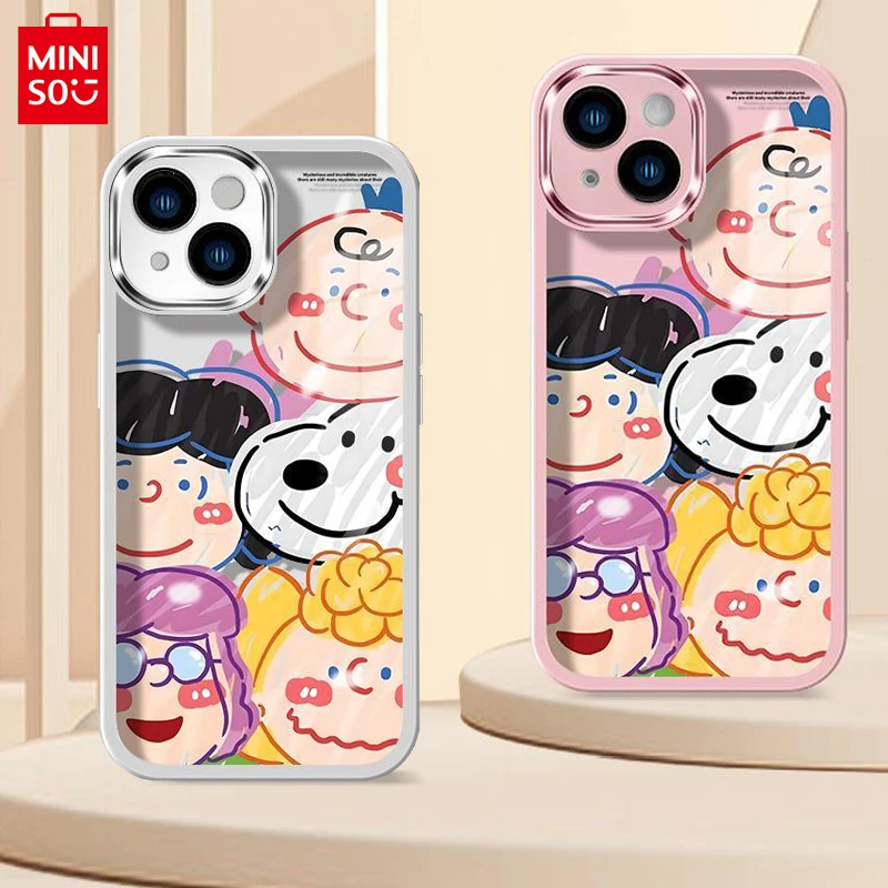 MINISO-Cute-Cartoon-Snoopy-Phone-Case-For-iPhone-14-11-12-13-Pro-MAX ...