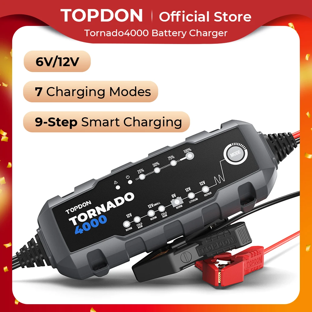 TOPDON-T4000-Battery-Charger-6V-12V-Car-Auto-Power-Repair-For-Car-Moto ...
