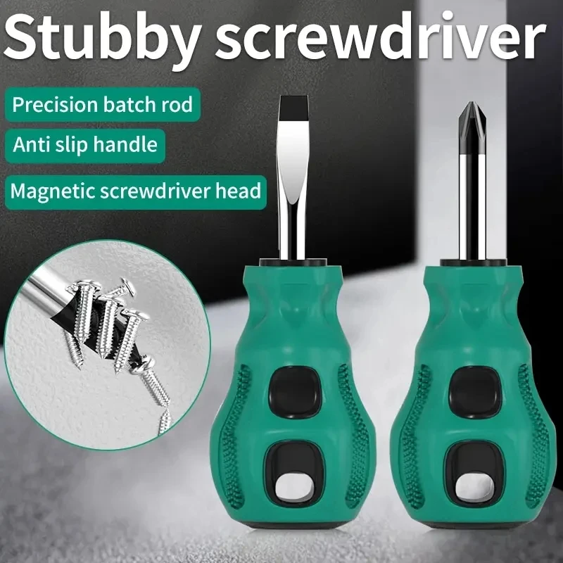 Short-Handle-Screwdriver-Set-Magnetic-Mini-Portable-Radish-Head-Flat ...