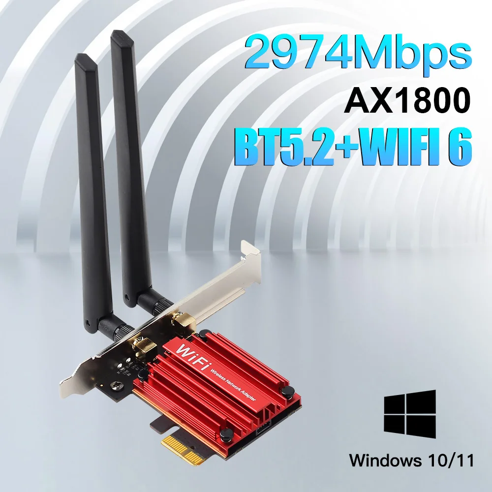 AX1800-Wifi-6-MT7921-PCI-Express-1800Mbps-Wireless-Adapter-Bluetooth-5 ...