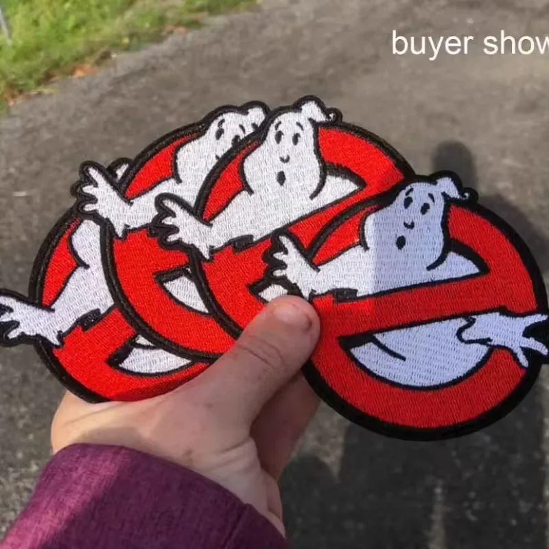 Ghostbuster Cartoon Iron-On Patch | College Style Embroidered Badge for Horror Movie Fans