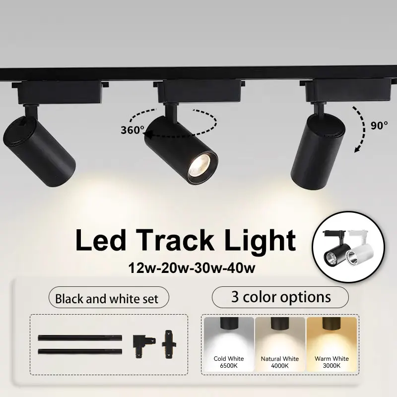 LED-Track-Light-Set-COB-Track-Lamp-Rail-Lighting-for-20-30-40W-Home ...