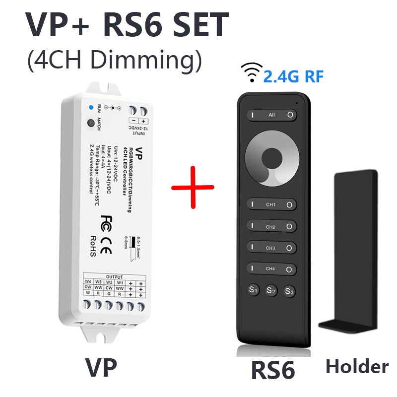 VP-4CH-MINI-LED-Light-Dimmer-Controller-DC12V-24V-2-4G-RF-RS6-Wireless ...