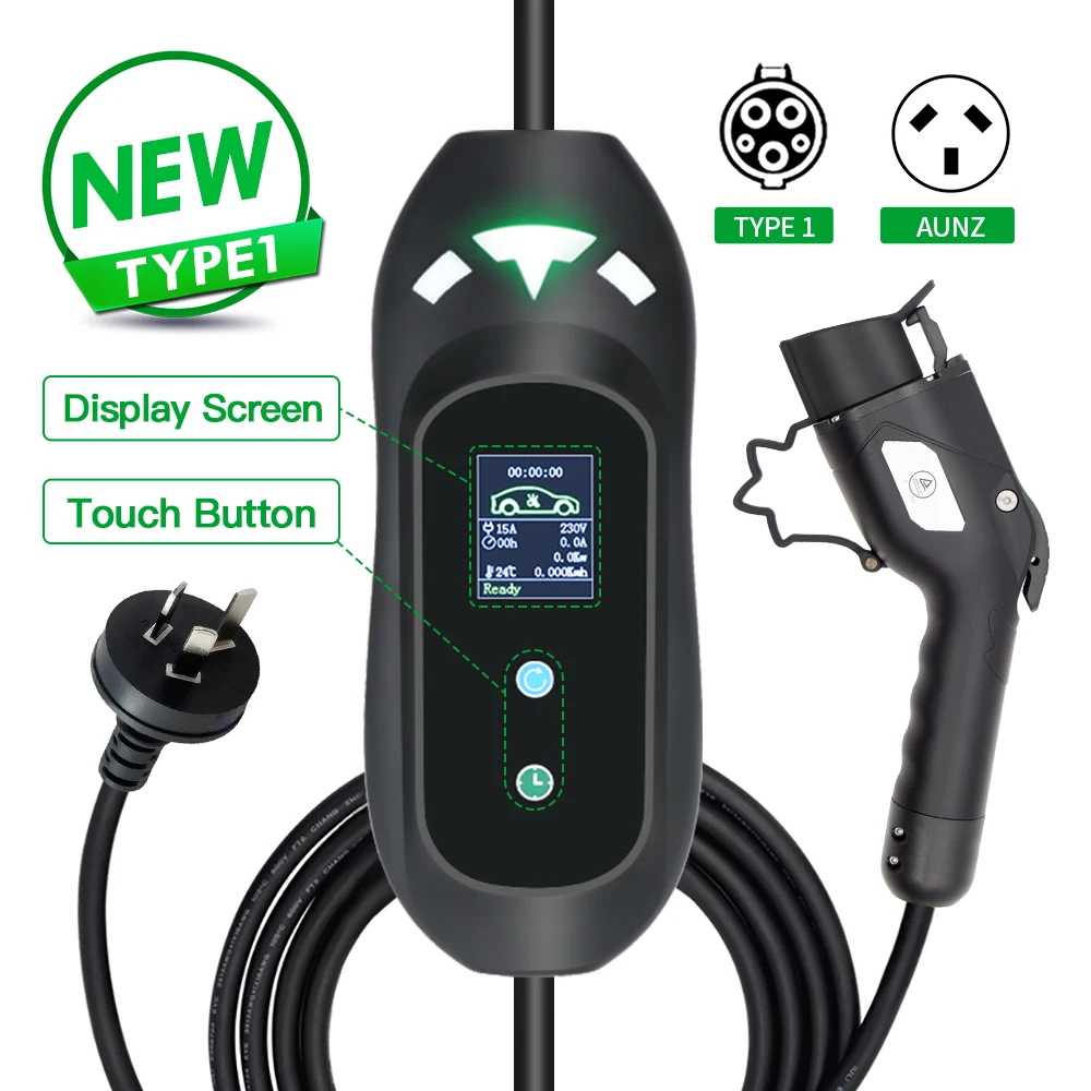 Car Charger 8a 10a 13a 15a Adjustable Type1 Sae J1772 Type 2 Iec62196-2 ...