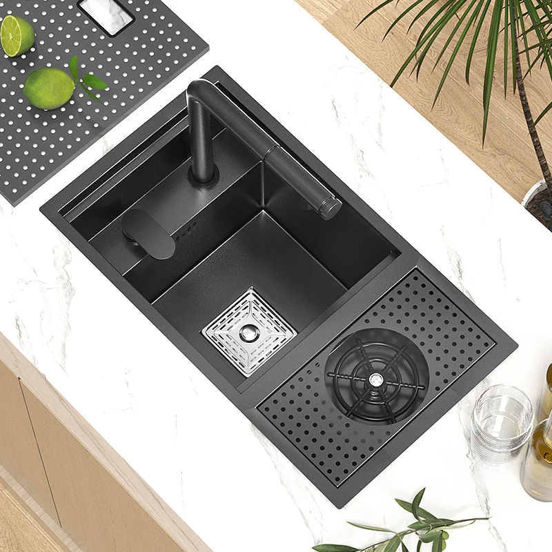 Kitchen-Sink-Black-Nano-Stainless-Steel-Hidden-Wash-Basin-Small-Size ...