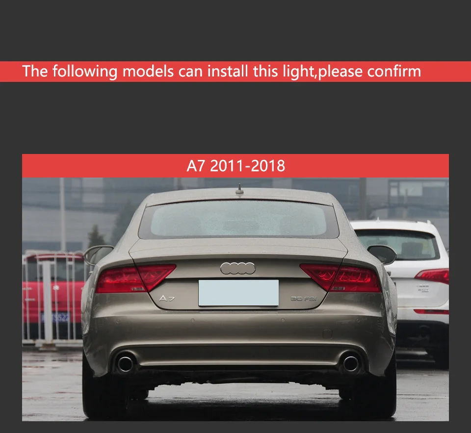 Audi A7 Tail Lights 2011-2018 RS7 LED Tail Light Rear lamp light DRL ...
