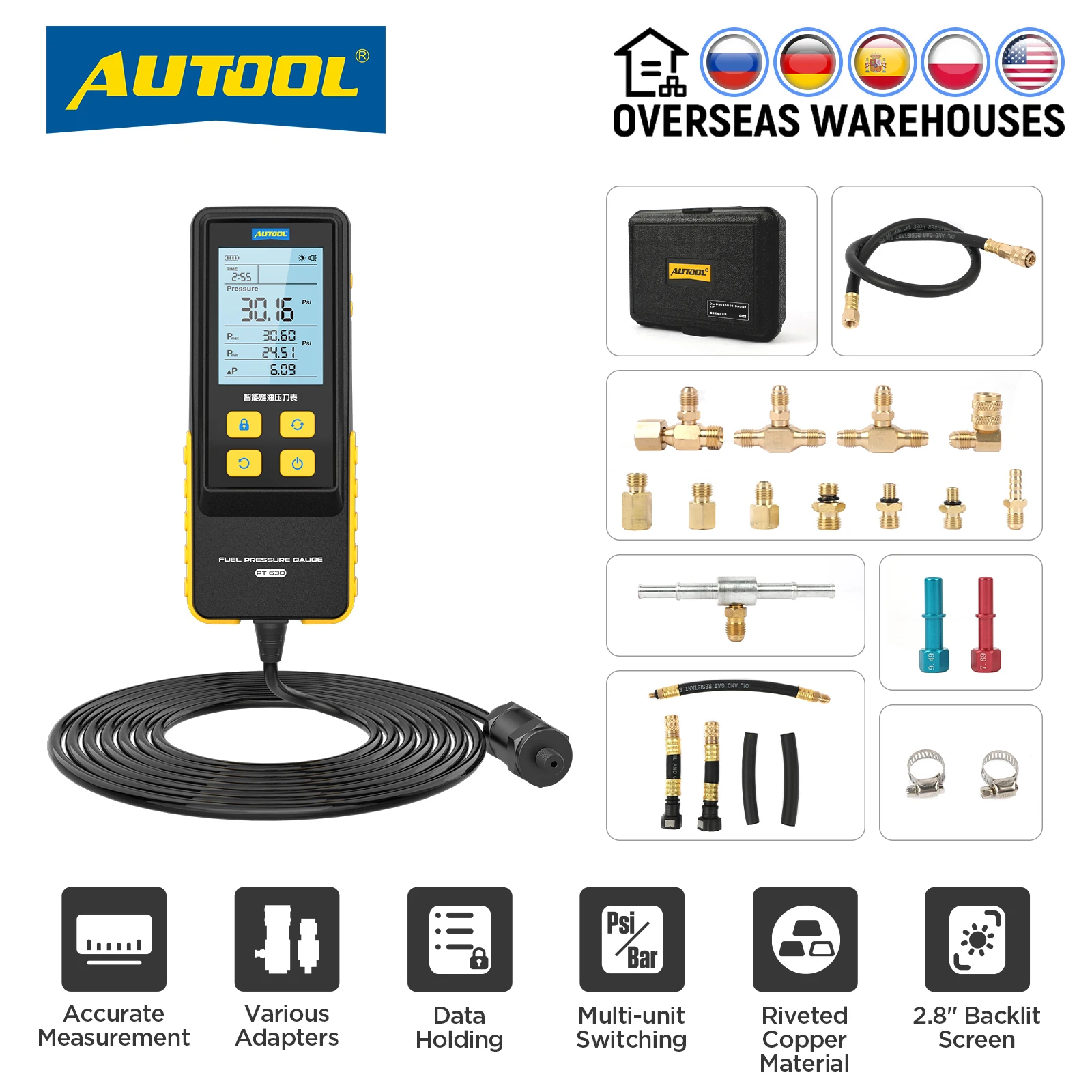 AUTOOL-PT630-Car-Fuel-Pressure-Gauge-Engine-Vacuum-Pressure-Tester ...