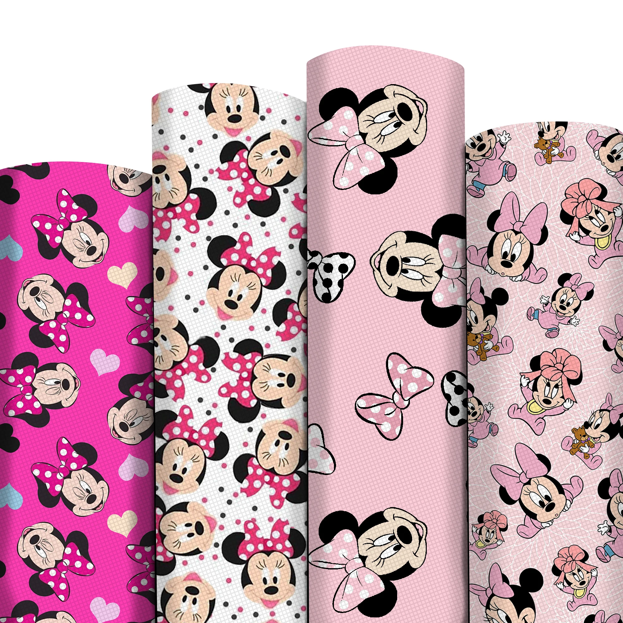 Minnie Mouse Litchi Texture Faux Leather Sheets Daisy Donald Duck ...