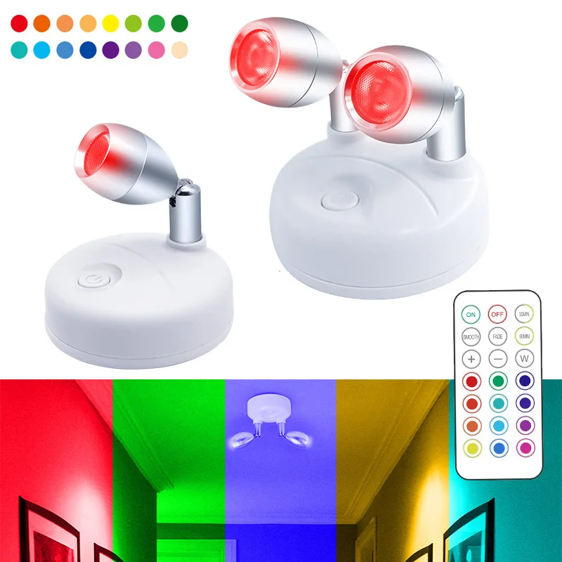 Battery-Powered-Wireless-RGB-Led-Spotlight-Ceiling-Lamp-Under-Cabinet ...
