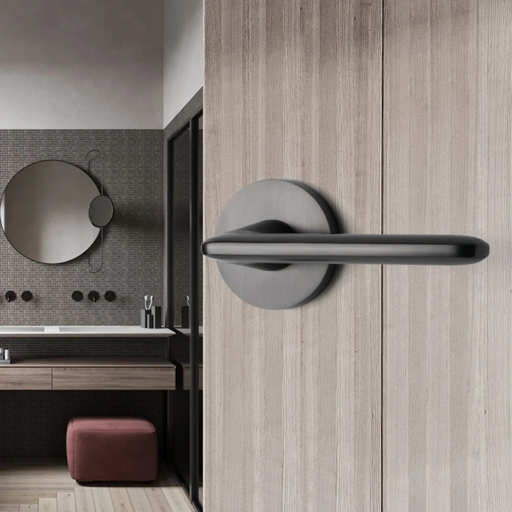Black-Grey-Privacy-Door-Handle-Lever-Home-House-Interior-Bedroom ...