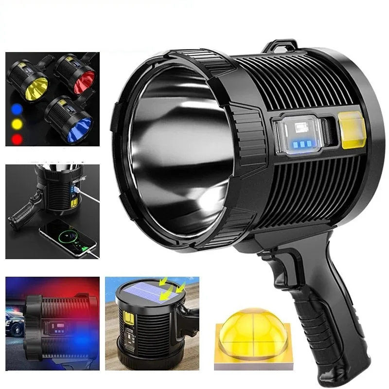 XHP90-LED-Handheld-Flashlight-Rechargeable-High-Power-6Modes-Handlamp ...