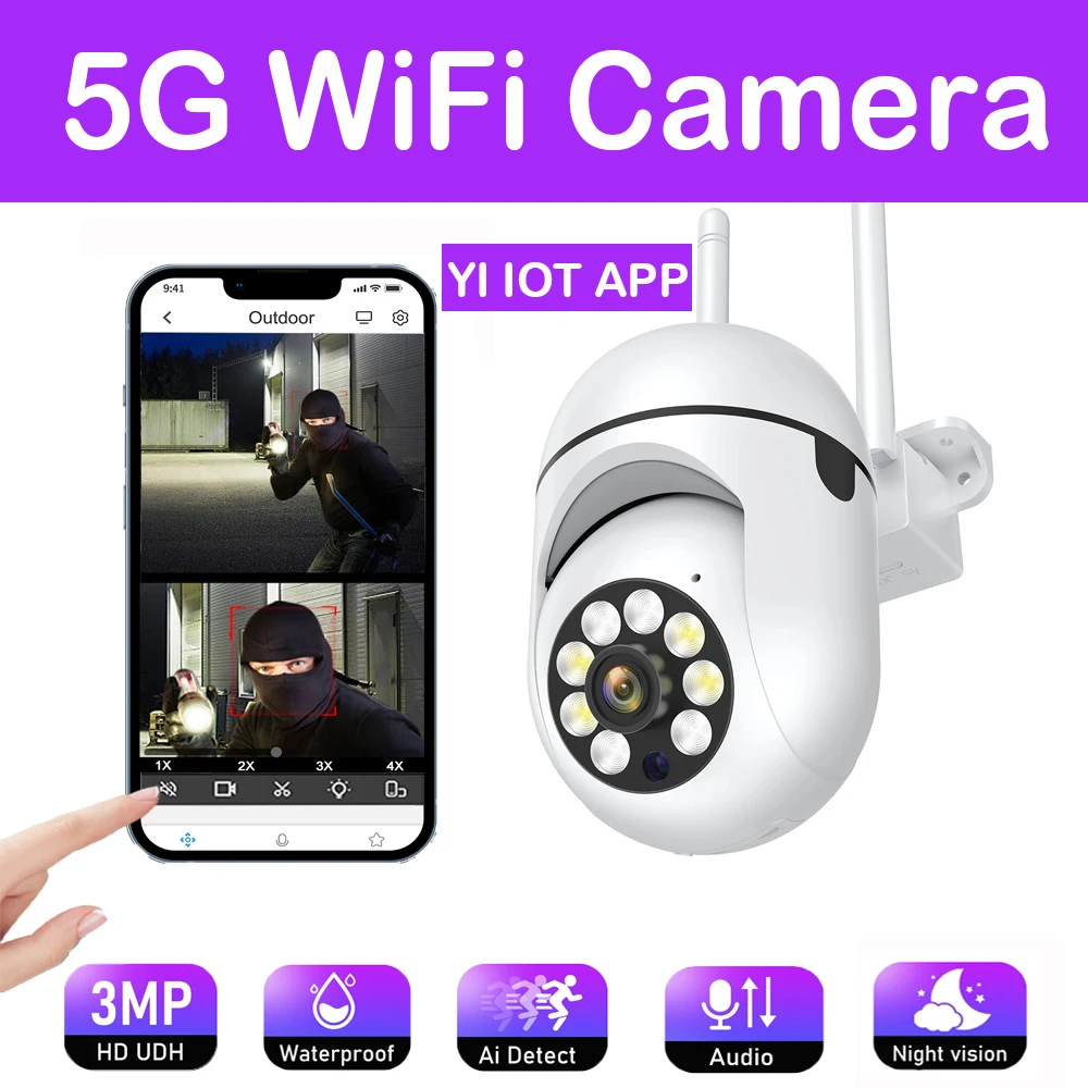 Outdoor-3MP-Wifi-IP-Camera-5G-Surveillance-Video-AI-Human-Detection-4X ...