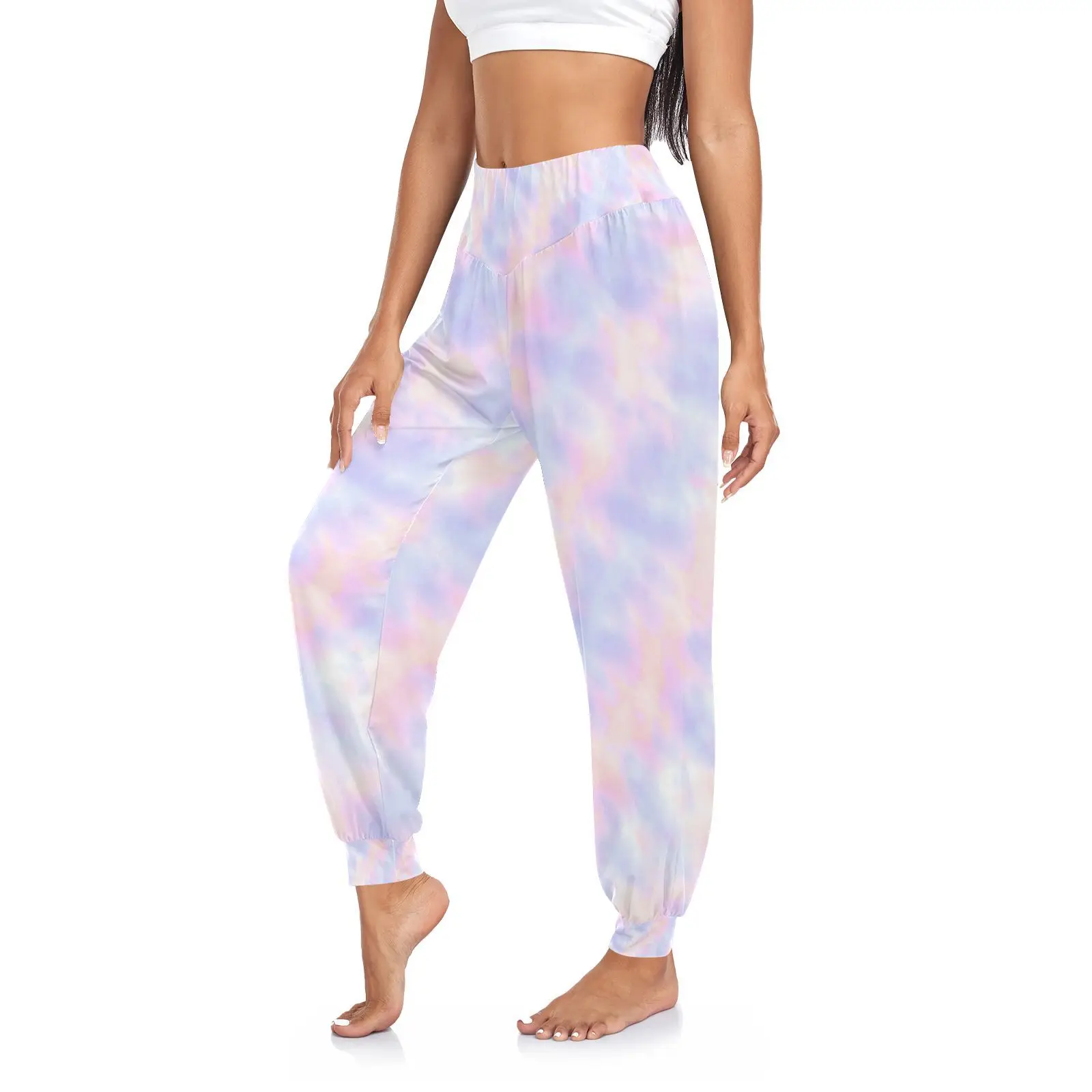 New Women Casual Modal Harem Pants Lady Dance Practice Pants Purple ...