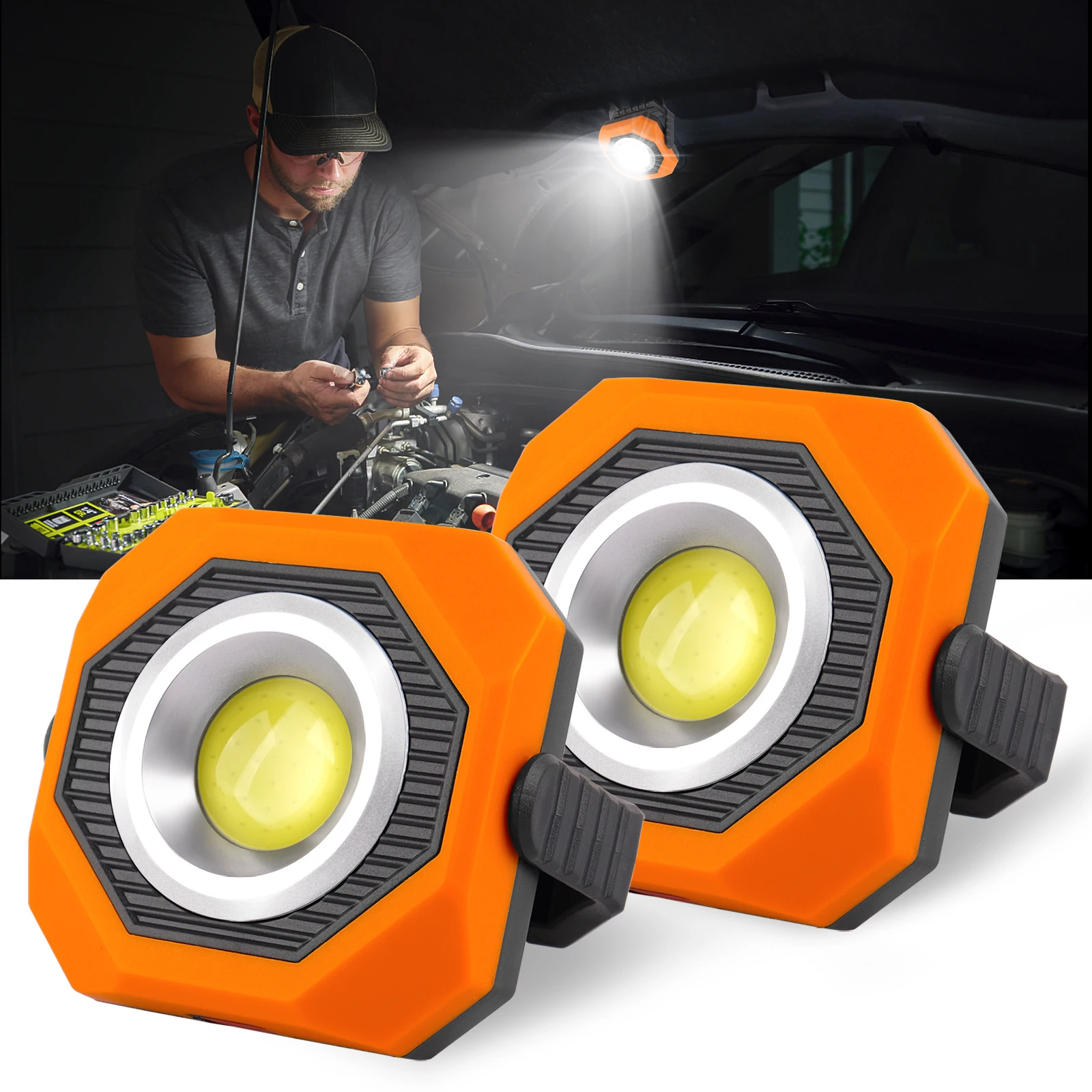 2PCS-Portable-Led-Spotlight-Super-Bright-Led-Work-Light-USB-Solar ...