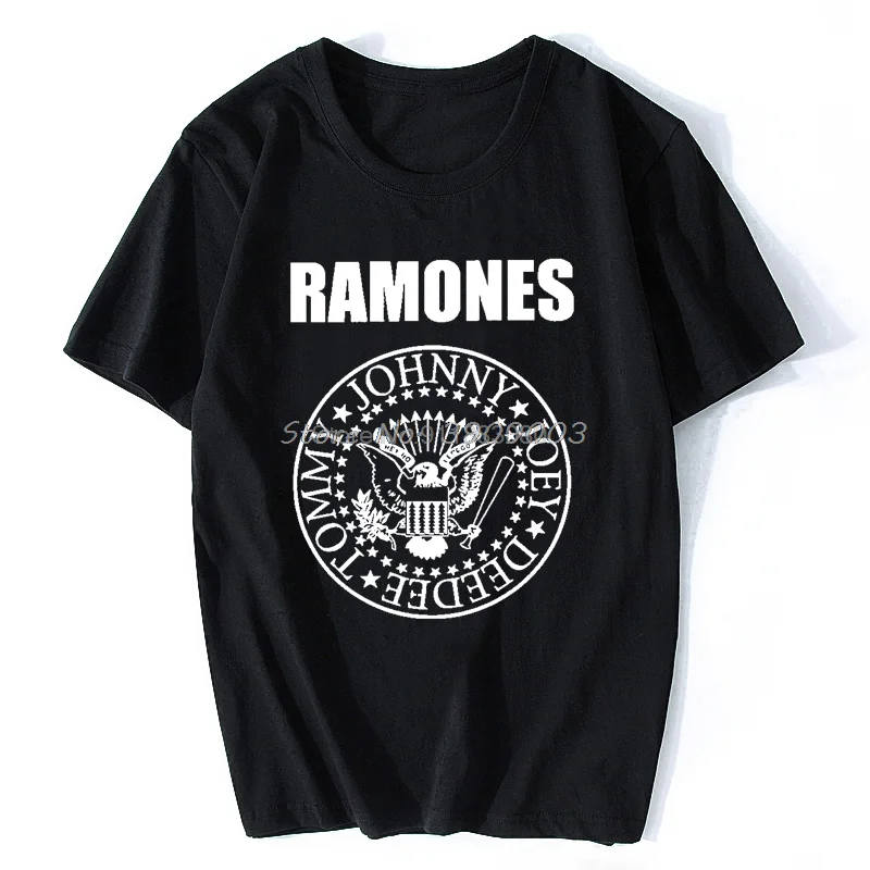 Fghfg Women's Fghfg Ramone Seal Graphic T-shirt Punk Rock Fghfg Forest ...