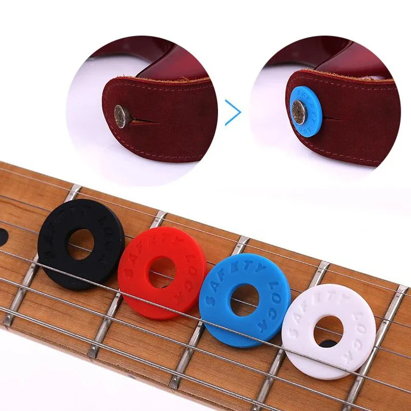 4pcs/Lot Electric Guitar Strap Locks Blocks Rubber Material Bass Guitar ...